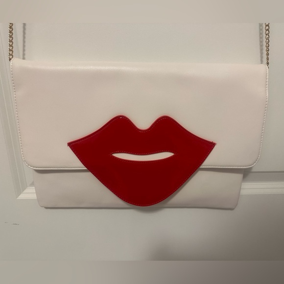 3Am Forever | Bags | 3am Forever Red Lips Large Clutch With Chain ...